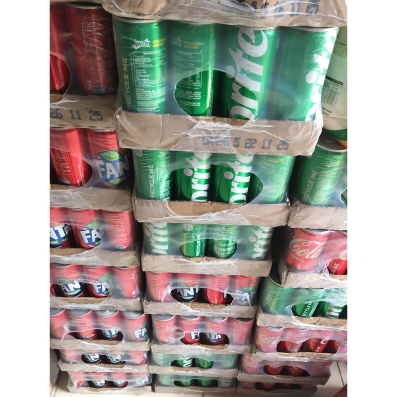Jual Minuman Kaleng Coca Cola, Sprite, Fanta 250ml, coca slim, fanta ...