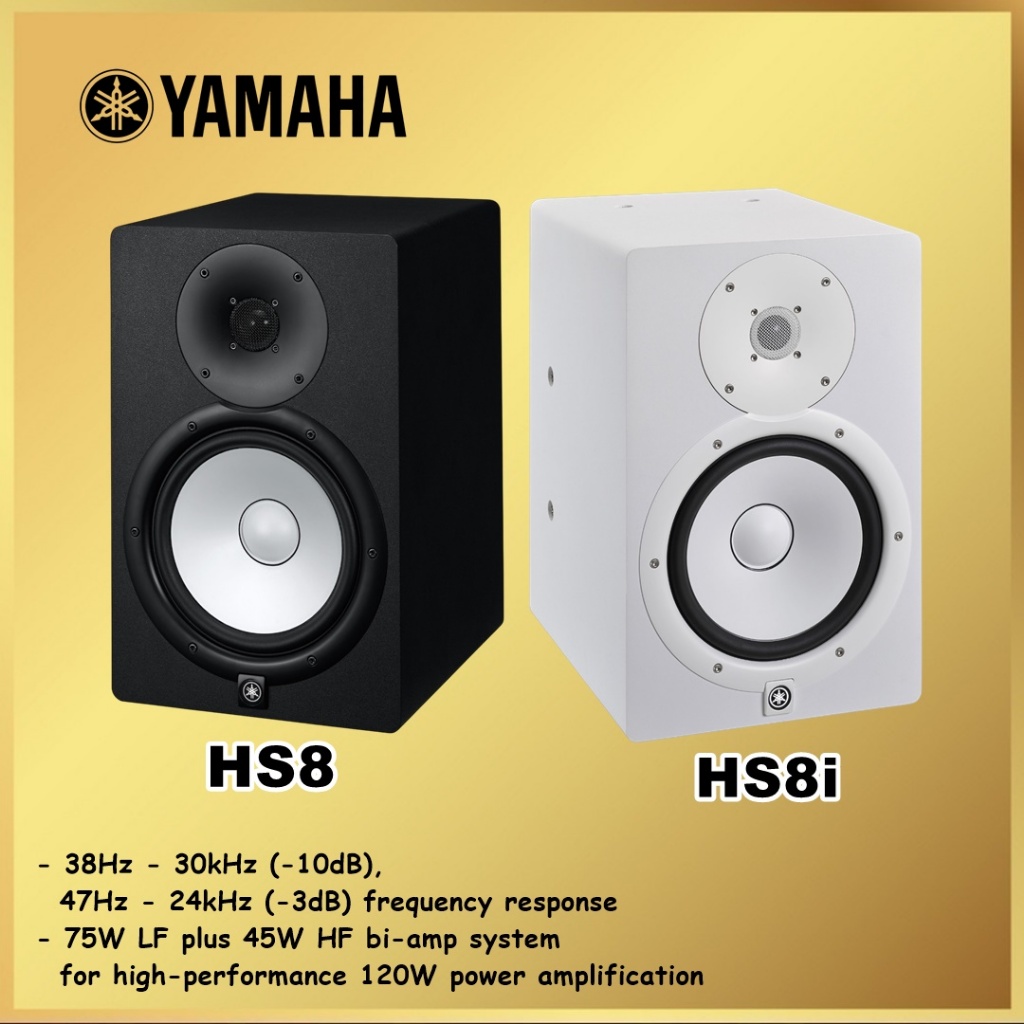 Jual Yamaha HS8 HS8i HS 8 8inc 2-Way Powered Studio Monitor Speaker ...