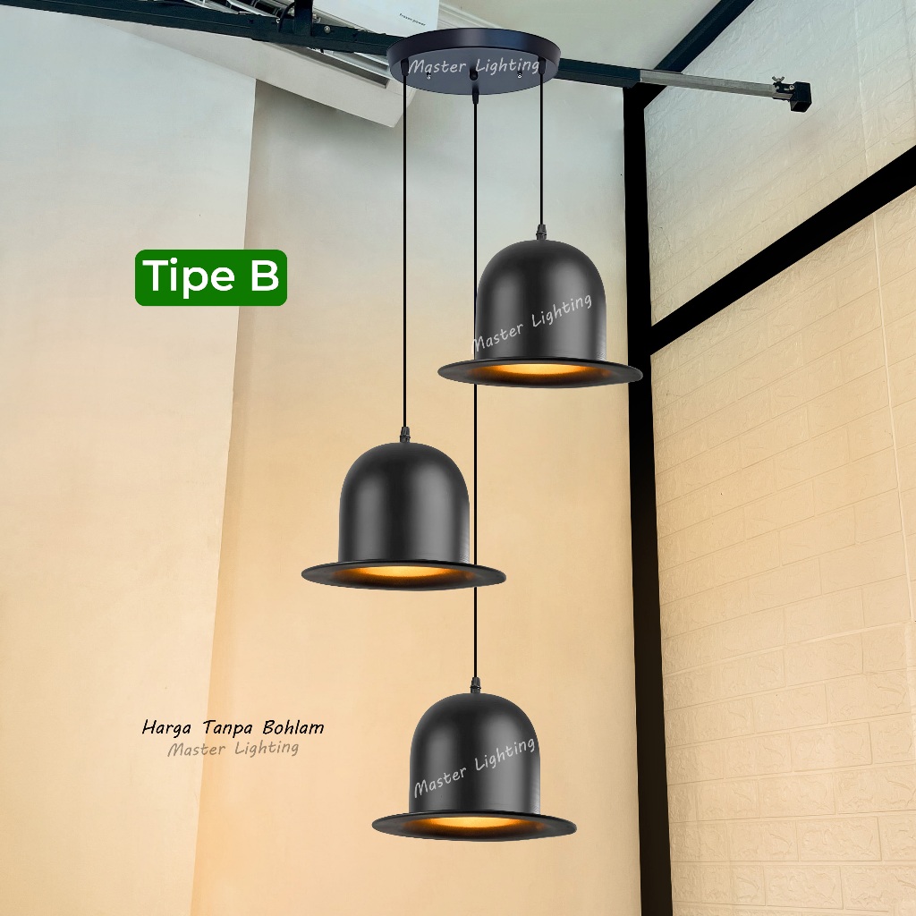 Jual Lampu gantung void tangga hias 3in1 meja makan island modern vintage cafe pendant light ...