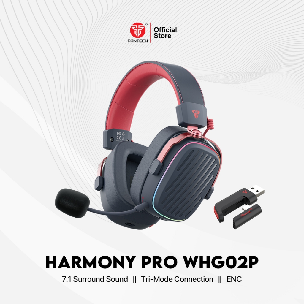 Jual Fantech HARMONY PRO WHG02P Virtual 7.1 Headset Gaming 3 Connections Wireless Bluetooth ...