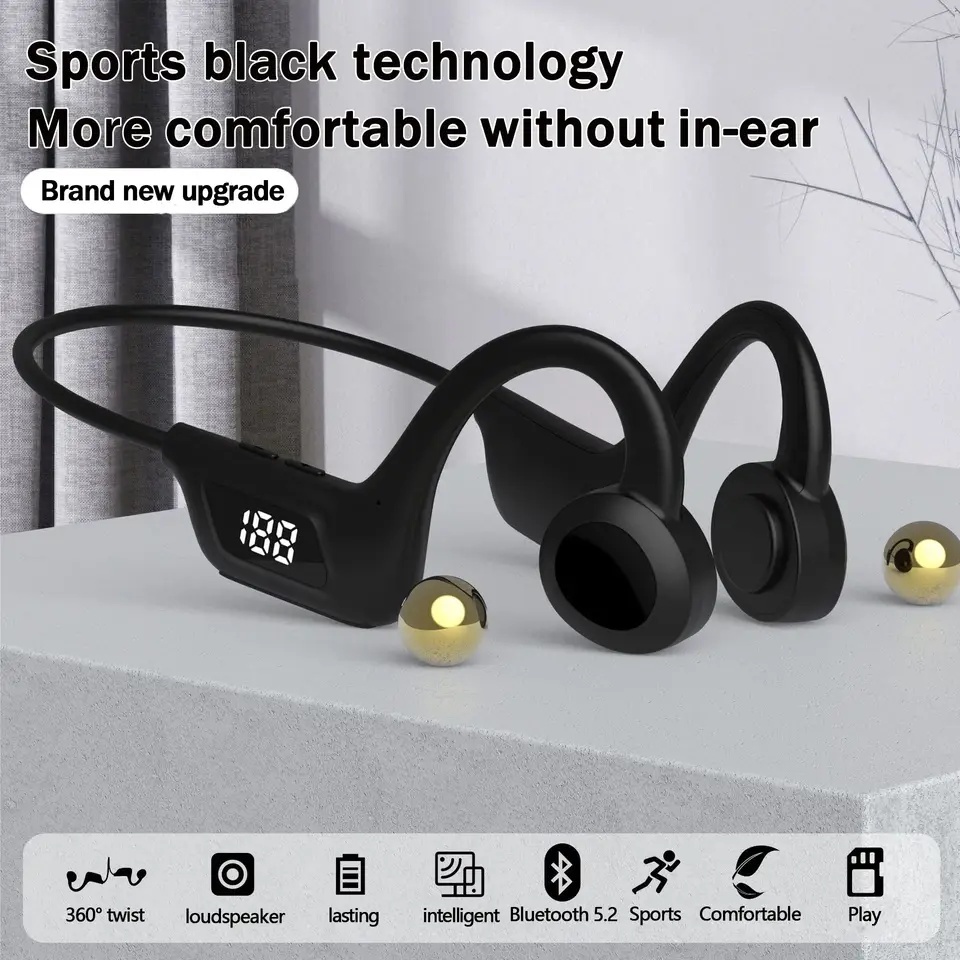 Jual ETRONIK Open Ear Earphone Headset Bluetooth Sport Headset Konduksi ...
