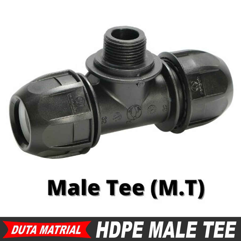 Jual Compression Male Tee Fitting HDPE 32 mm x 1" inch / Male Thread ...