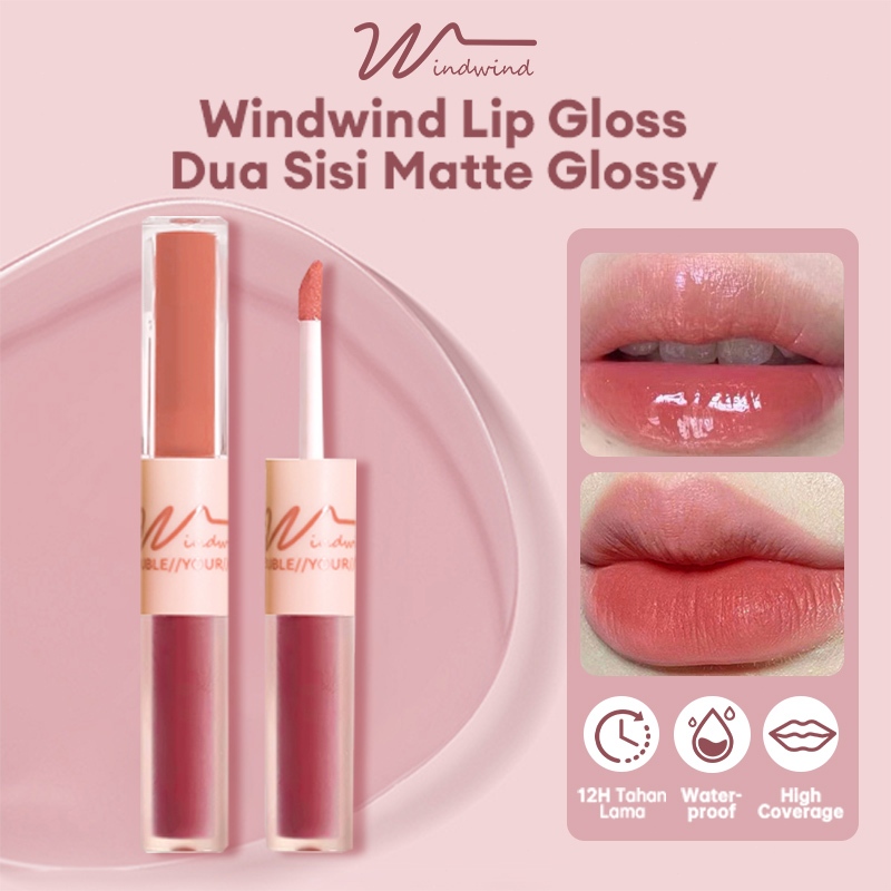 Jual Windwind 2In1 Lip Gloss Dua Sisi Lipstick Matte&Glossy Lip Mud ...