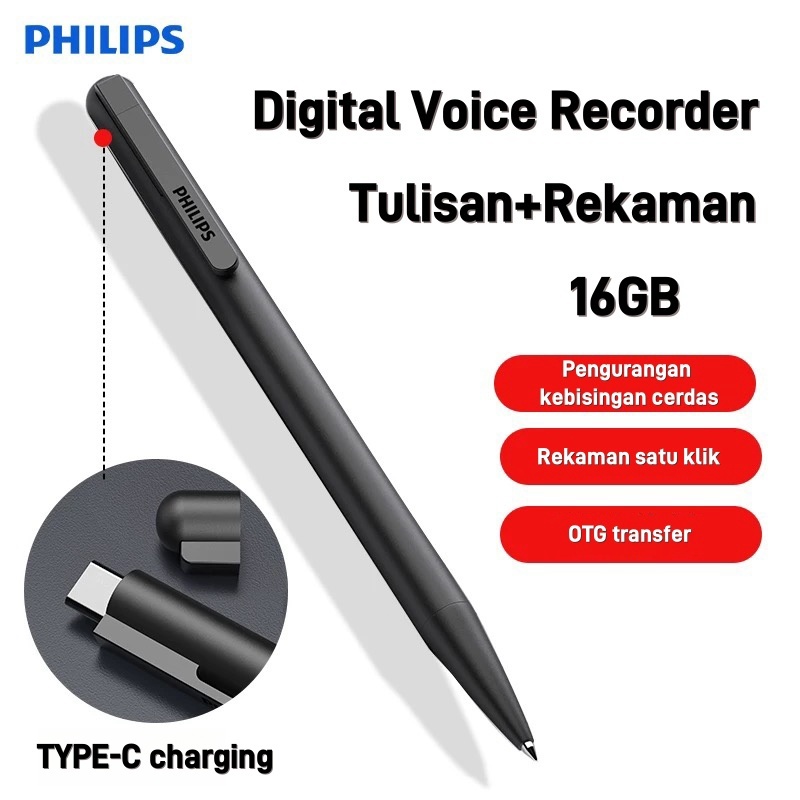 Jual Philips Digital Voice Recorder 16GB - Perekam Suara Digital ...