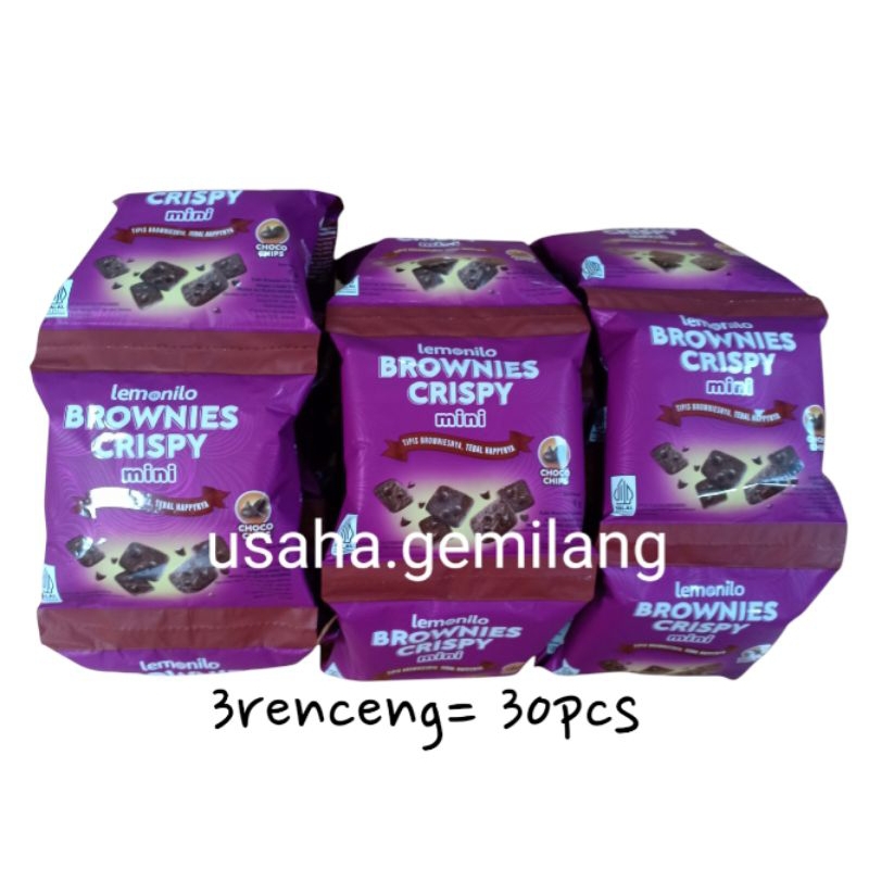 Jual Lemonilo Brownies Crispy MINI RENCENG (30pcs x 9gr) - Brownies ...