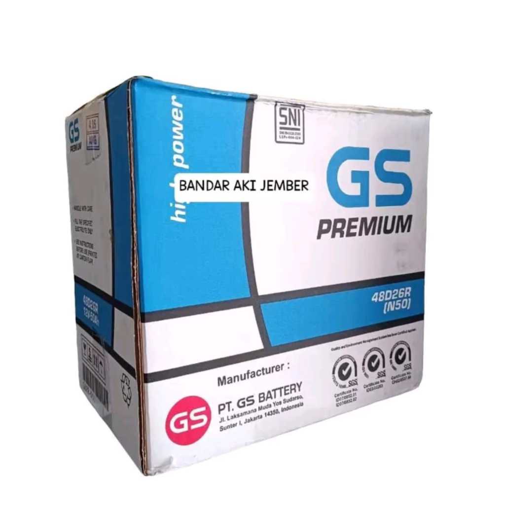 Jual AKI GS 50 AMPER N50 / 48D26R JAMINAN 100% ORIGINAL GS ASTRA | Shopee Indonesia