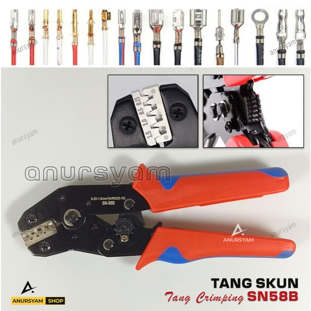 Jual Tang Press Skun SN-58B 0.25-1.5mm2 - Terminal Crimping Cable Plier ...