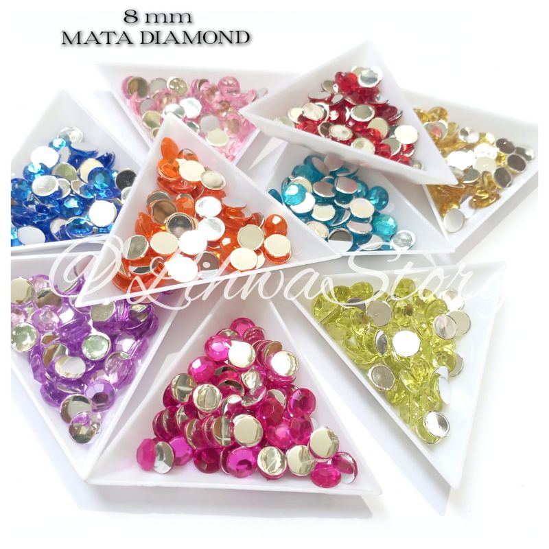 Jual 5 GRAM - MATA TEMPEL /MATA PLASTIK /DIAMOND UK.8 MM | Shopee Indonesia