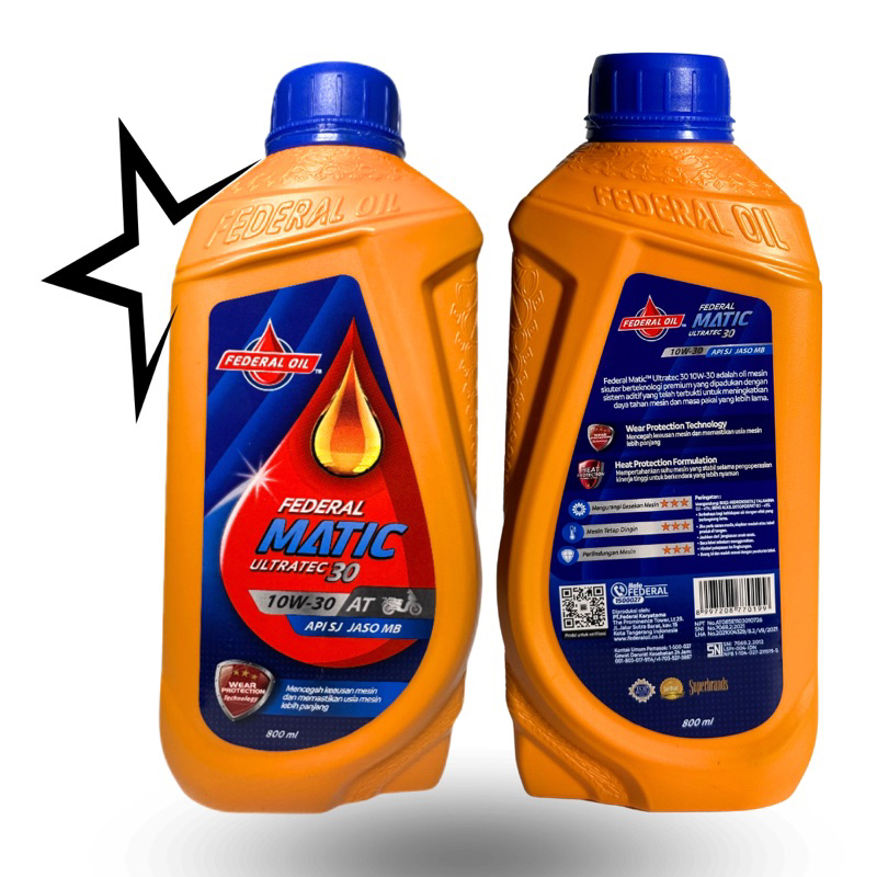 Jual Oli Federal Matic Orange 800ml Oli Mesin Motor Matic Federal ...
