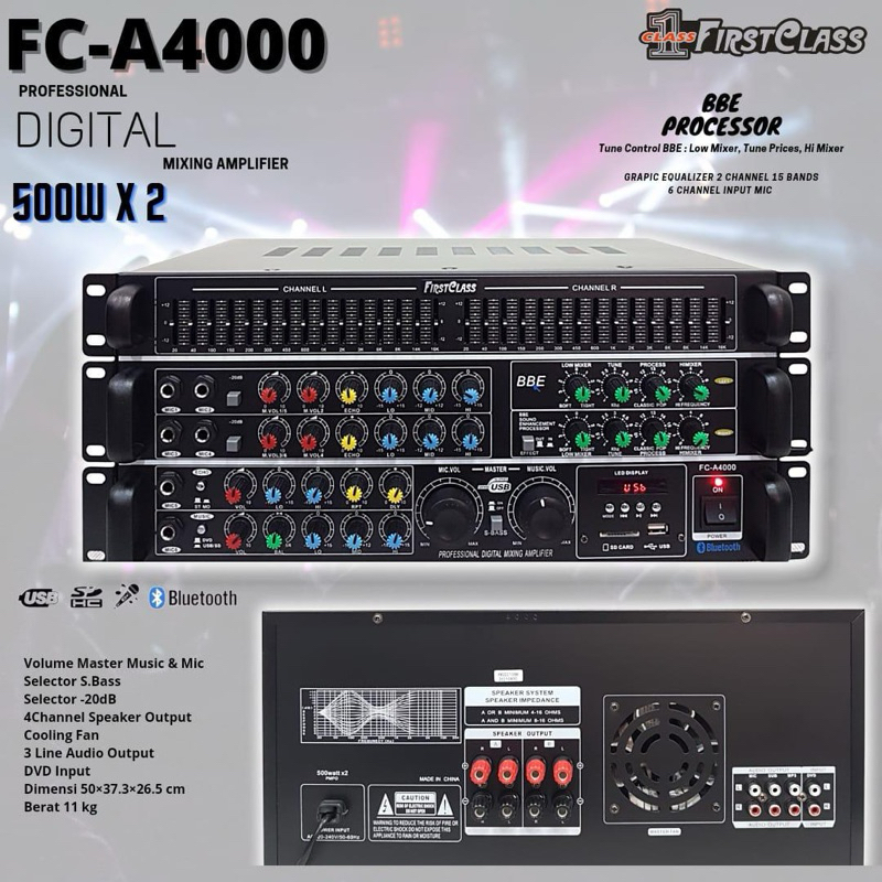 Jual Professional Digital Mixing Amplifier Firstclass FC A4000 ...