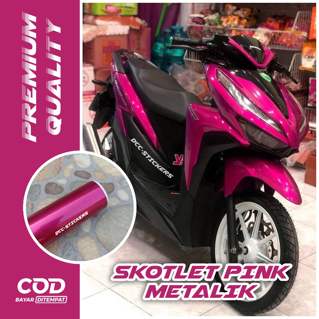 Jual Stiker Skotlet Pink Metalik Magenta Candy SuperGLossy Lem Kuat ...