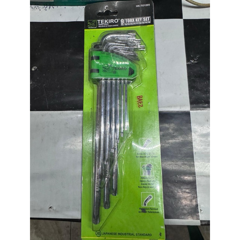 Jual TEKIRO Kunci L Bintang Long Set 9 Pcs TORX Key Set Tanpa Lubang Original Baru | Shopee ...