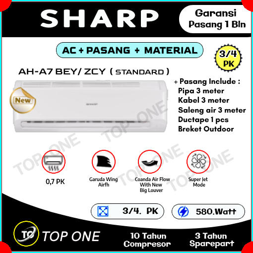 Jual Free Pasang + 3M Pipa SHARP 3/4 PK ( Standard ) | Shopee Indonesia