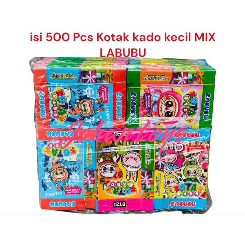 Jual 500 PCS KOTAK KADO KECIL MOTIF LABUBU / CAMPUR | Shopee Indonesia
