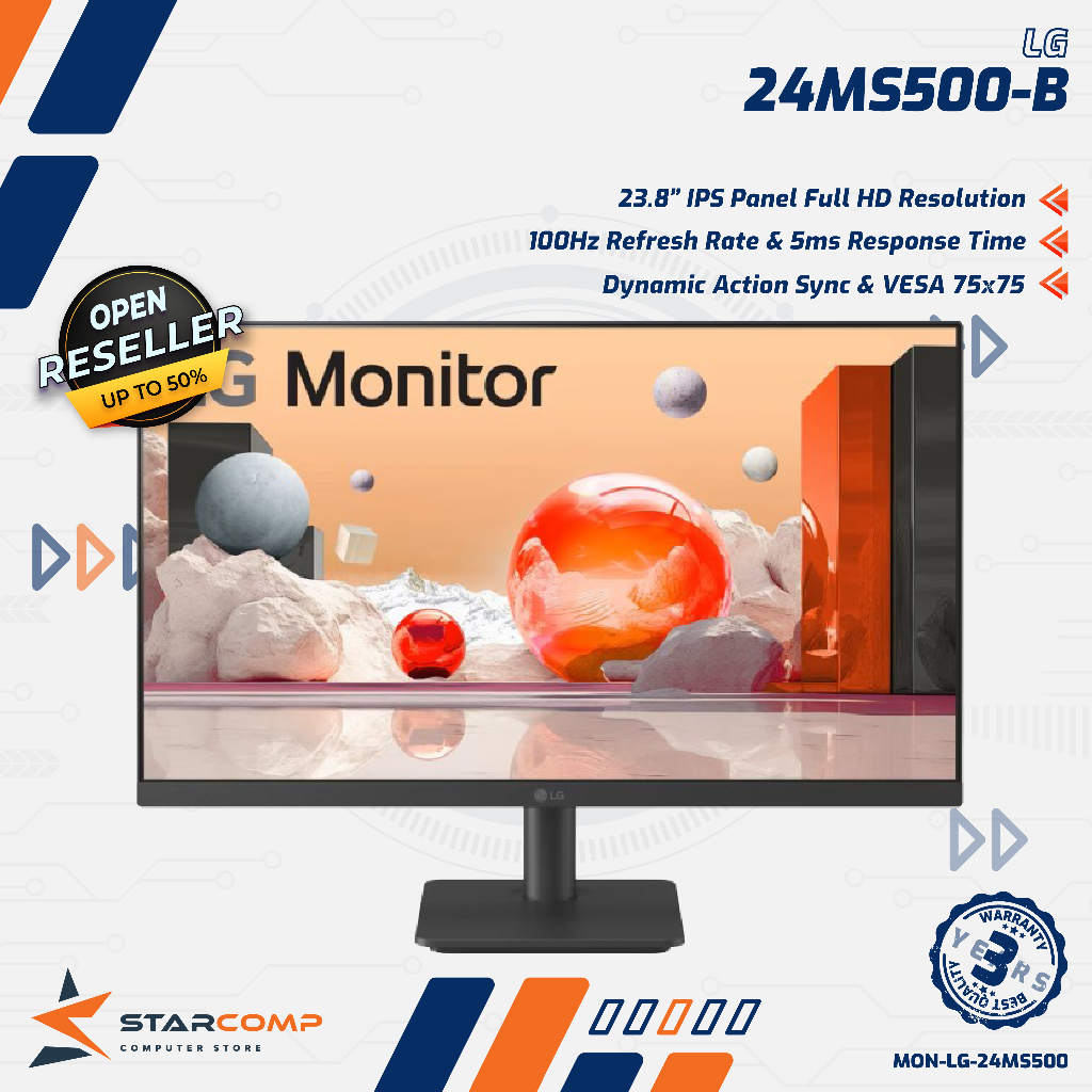 Jual LG 24MS500-B Monitor 24 Inch Full HD 100Hz 5ms AMD FreeSync VESA ...