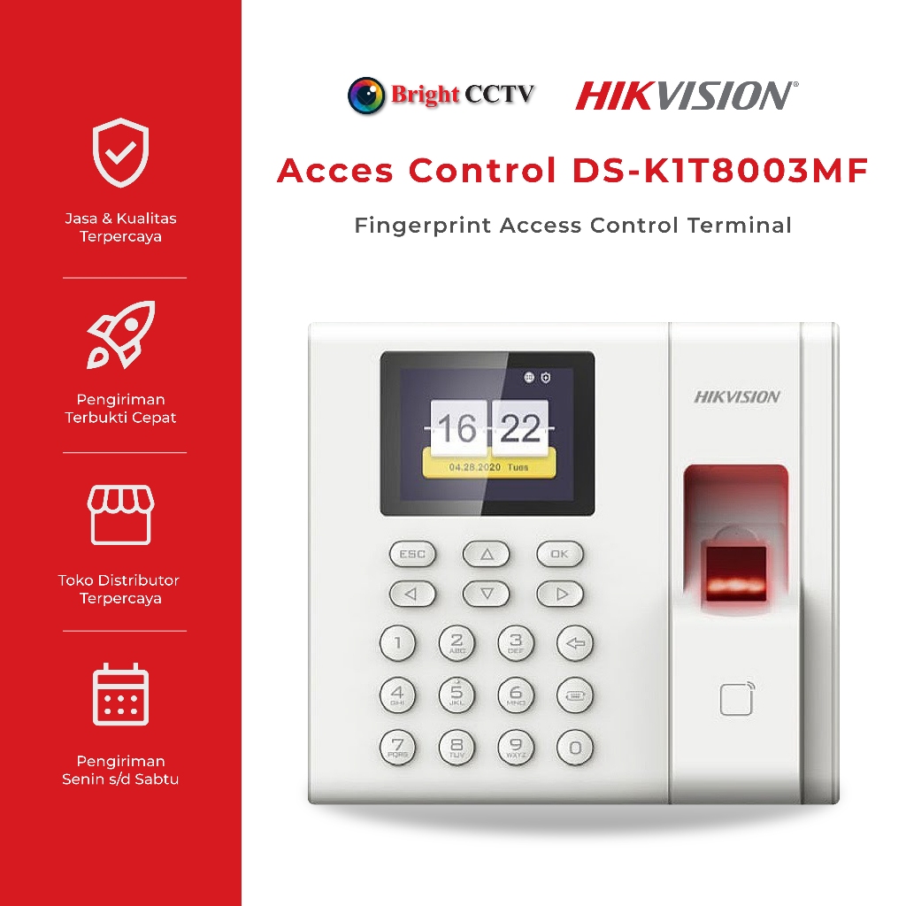 Jual Hikvision DS-K1T8003MF Fingerprint Access Control | Shopee Indonesia