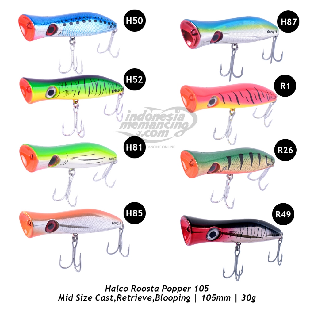 Jual Umpan Mancing Popping Halco Roosta Popper 105mm | Shopee Indonesia