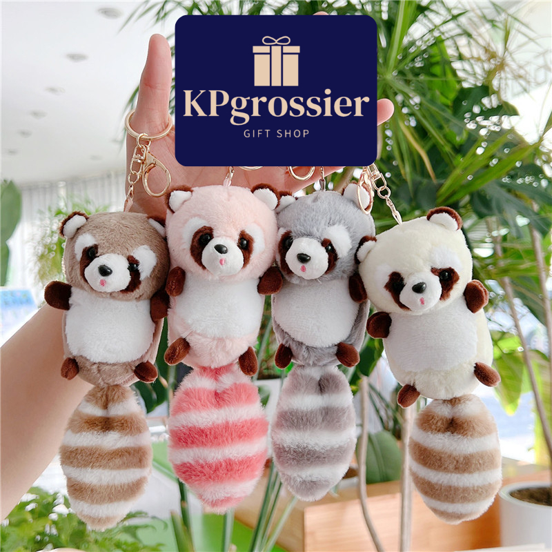 Jual Gantungan Kunci Boneka Rakun Raccoon Mini Ganci Lucu Warna 18cm ...