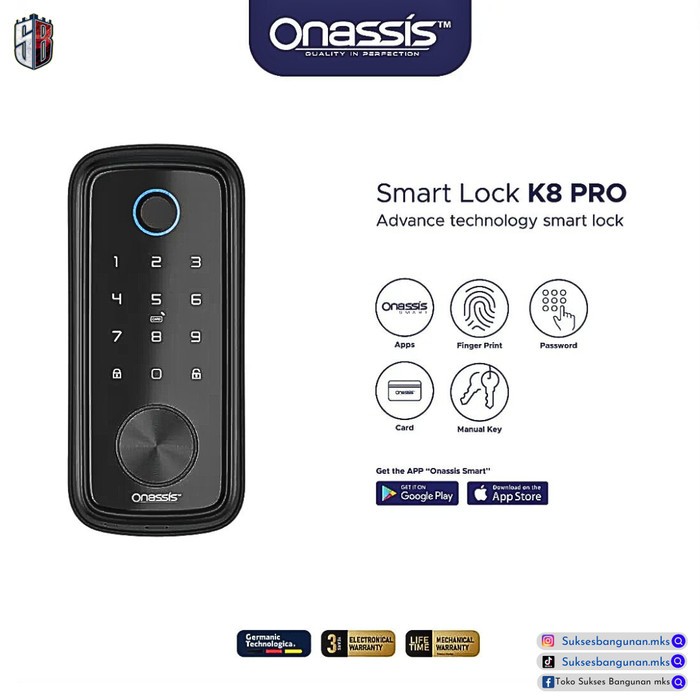 Jual (106739) ONASSIS SMART LOCK DG-ONS K8 PRO APPS | Shopee Indonesia