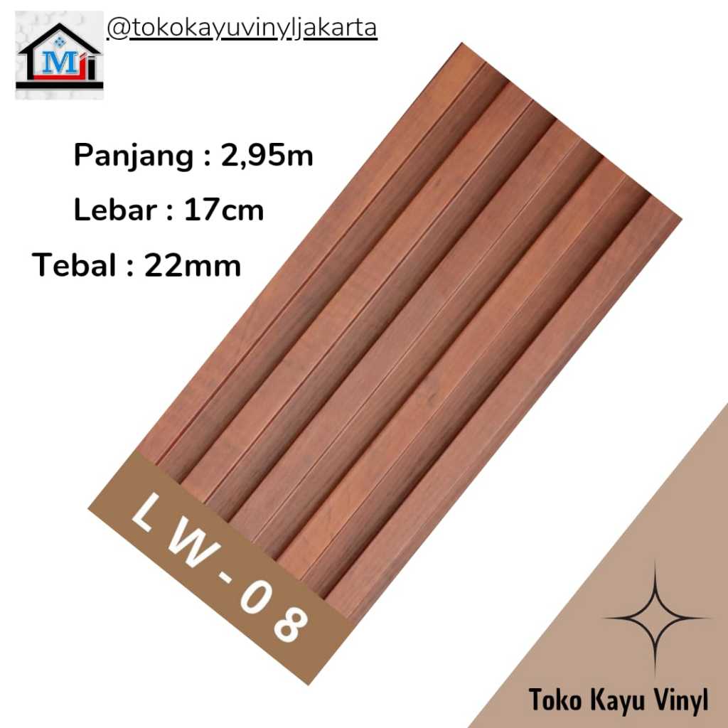 Jual wallpanel LAIV LW-08 kisi kisi dinding pvc interior panjang 2,95m perbatang | Shopee Indonesia