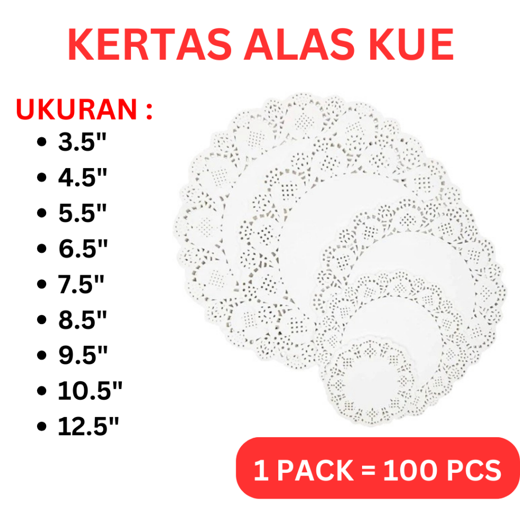 Jual Kertas Alas Kue Tart | Kertas Doilies | Tatakan Alas Kue / Toples ...