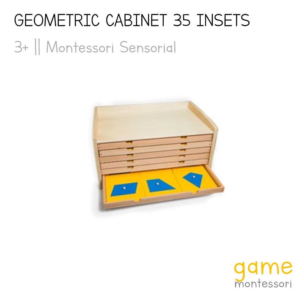 Jual Game Montessori Geometric Cabinet With 35 Insets | Shopee Indonesia