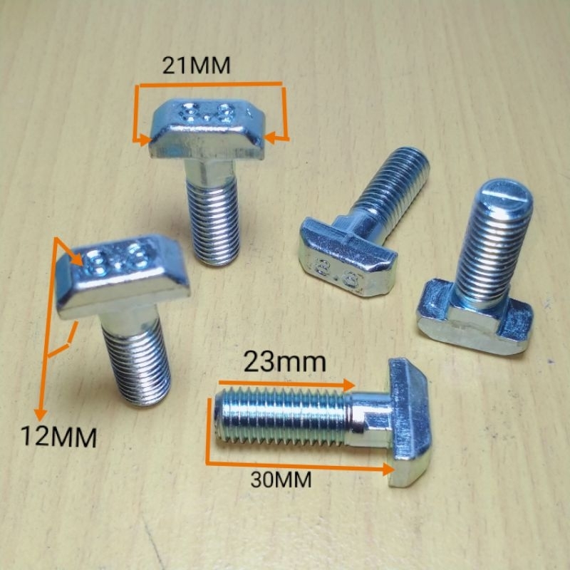Jual baut T tee hammer head nut bolt screw T bolt m10x30mm pitch 1,5 ...