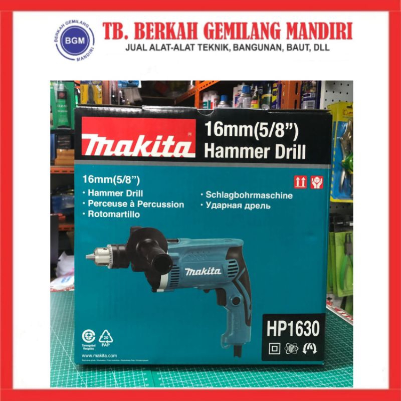Jual MAKITA HP 1630 MESIN BOR BESI KAYU BETON 13MM - IMPACT DRILL 13 MM MAKITA HP1630 | Shopee ...