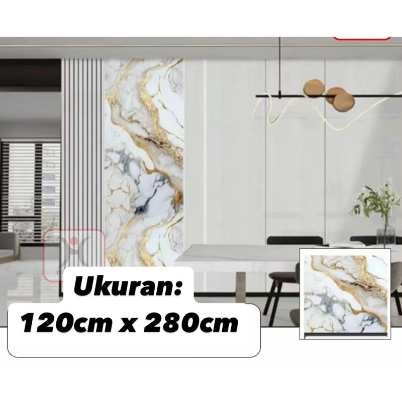 Jual Paus Biru - Wallpaper Dinding Motif Vinyl Marble Foam Roll Sticker Kamar - Dekorasi PET 120 ...