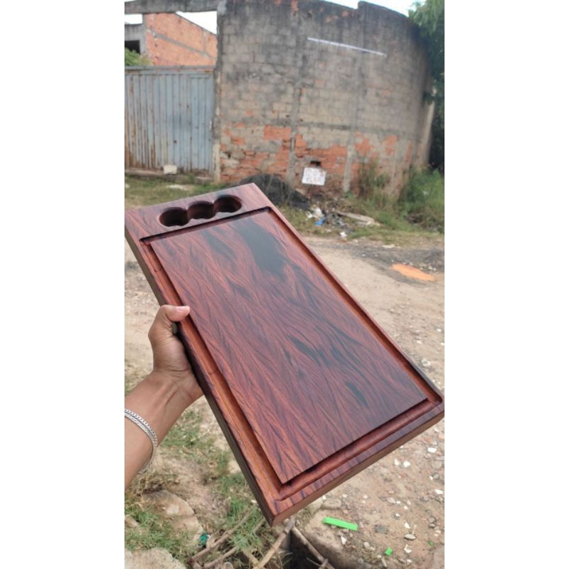 Jual talenan estetik kayu jati asli uk 40×20×3cm bisa custom | Shopee ...