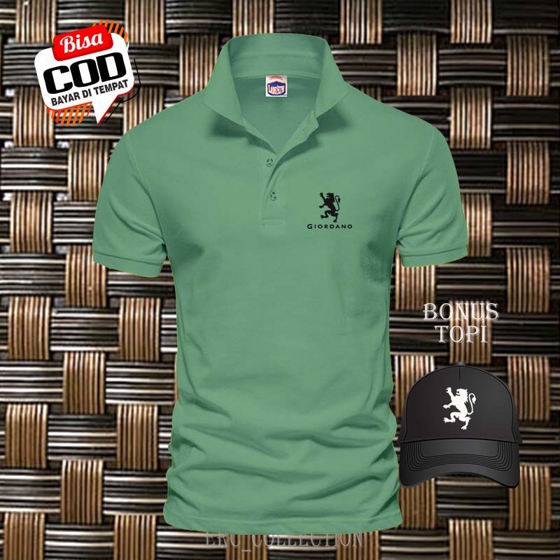 Jual COD T-shrit POLO kerah Singa Text Logo Kiri Hitam Kaos Kerah Dewasa Shirt / Kaos Wangki ...