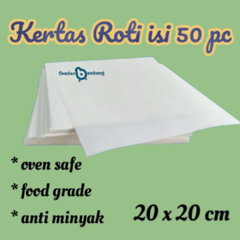 Jual Kertas Roti Isi 50 PC ukuran 20 x 20 cm | Shopee Indonesia