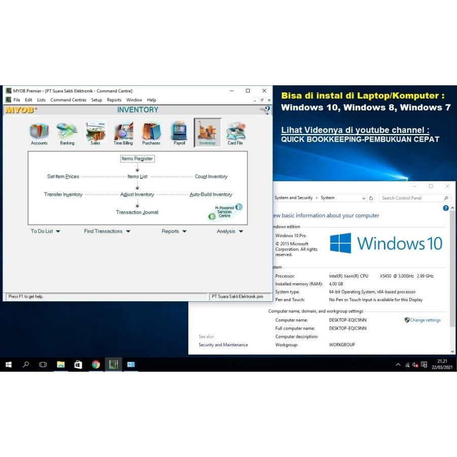 Jual MYOB Premier Versi 7.5 Untuk Windows 10 Windows 8 Windows 7 MYOB ...