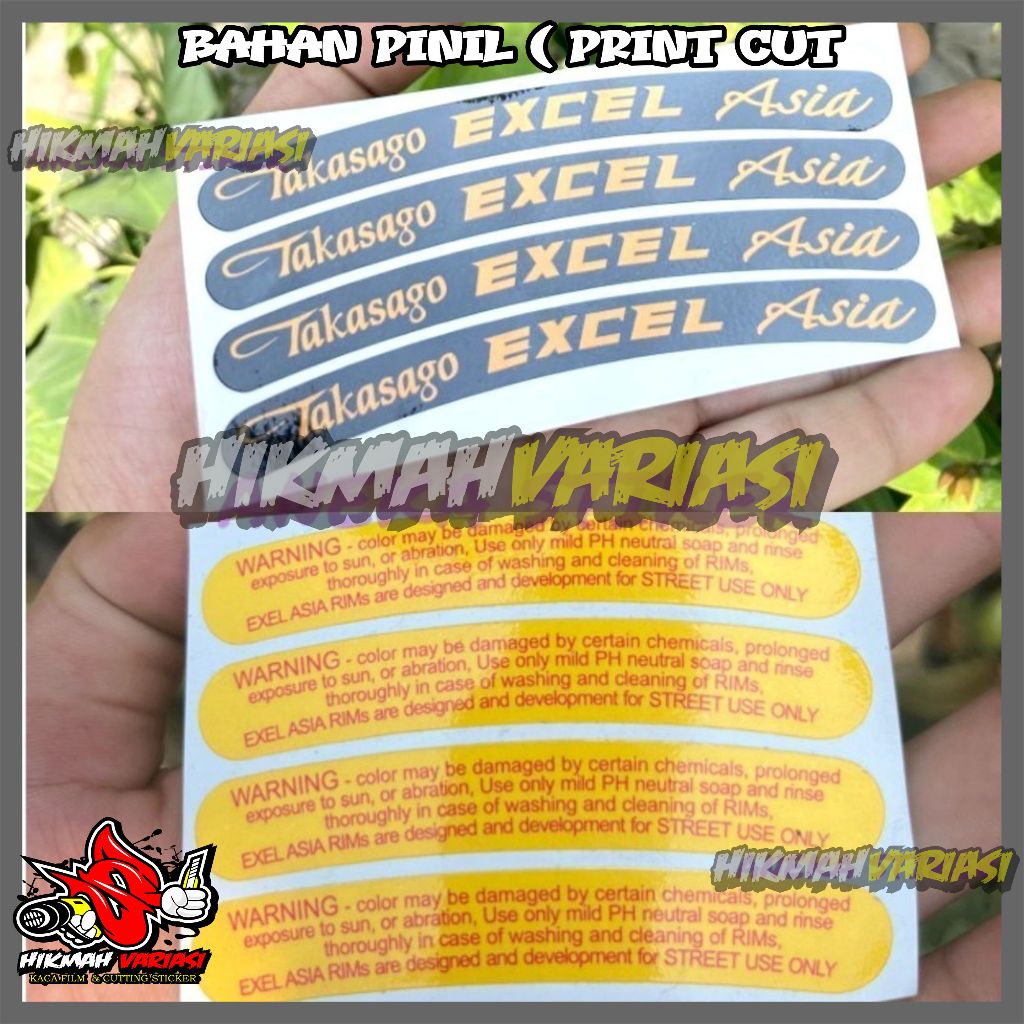 Jual STIKER STICKER VELG TAKASAGO EXCEL ASIA PRINT HITAM KUNING ASLI ...