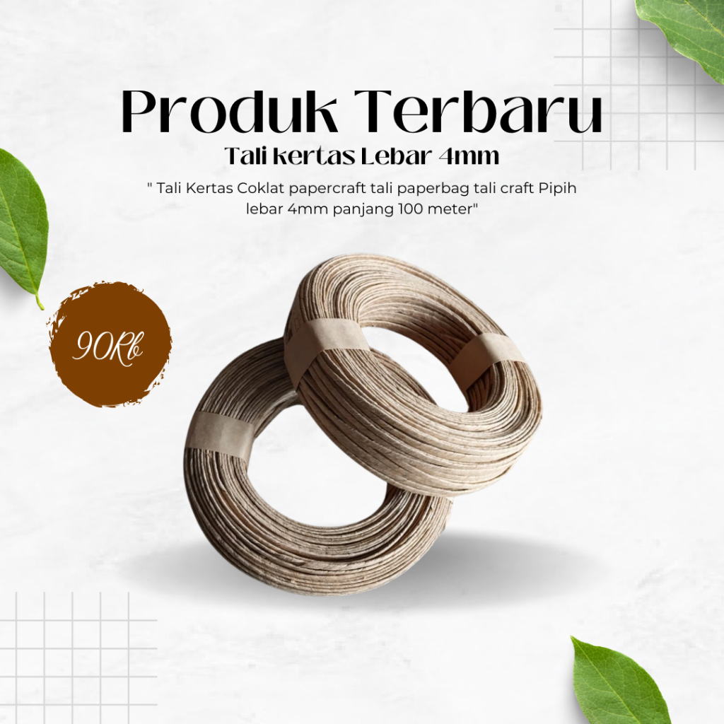 Jual Tali Kertas Coklat papercraft tali paperbag tali untuk totebag ...