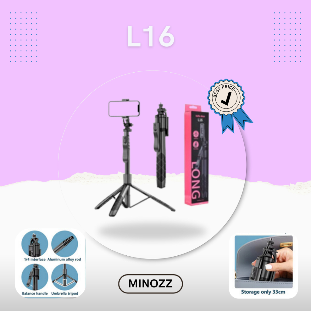 Jual Tongsis + Tripod L16 Remote Bluetooth / 360 DERAJAT | Shopee Indonesia