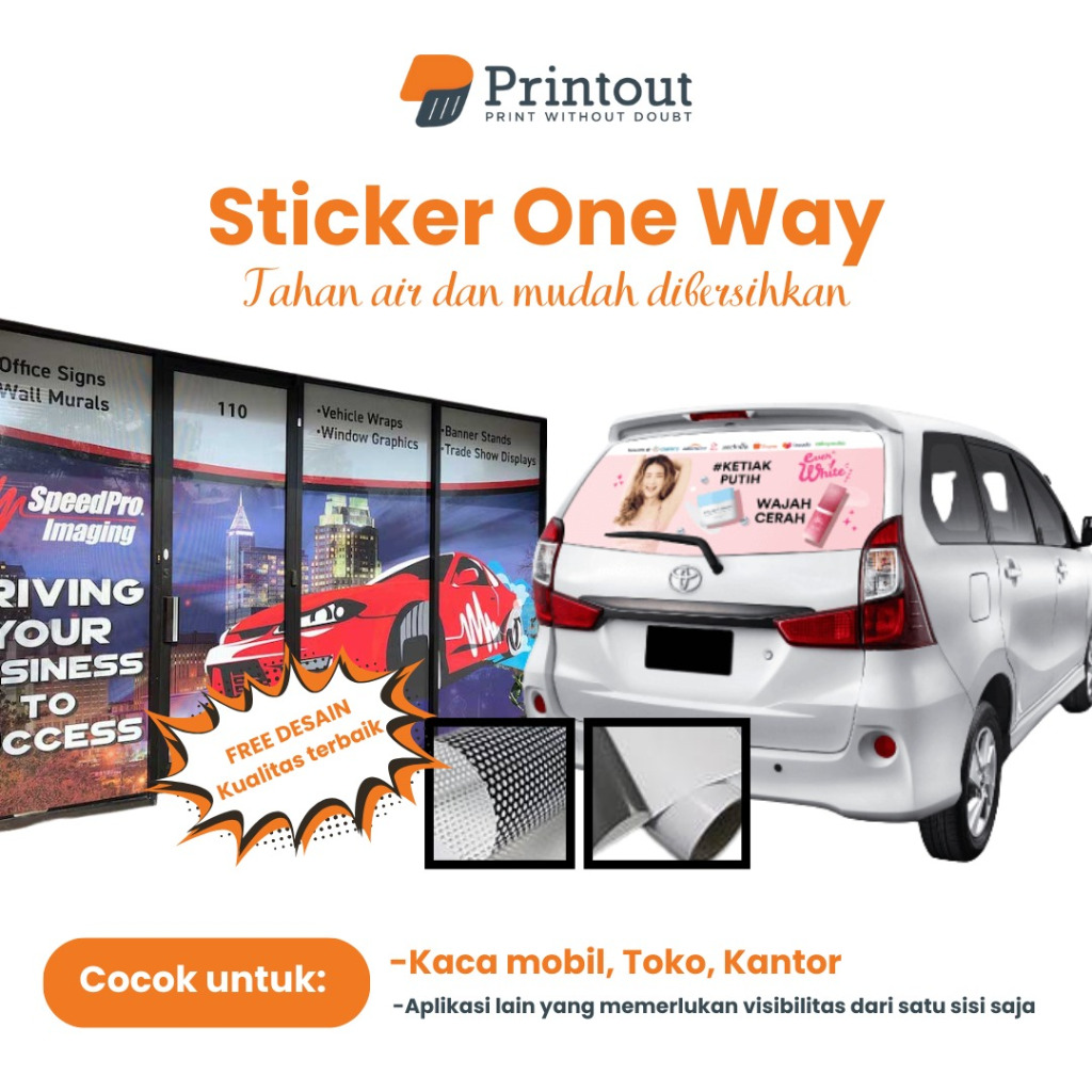 Jual Printou Cetak Sticker Oneway Film Vision [One Way Vision] Meteran ...