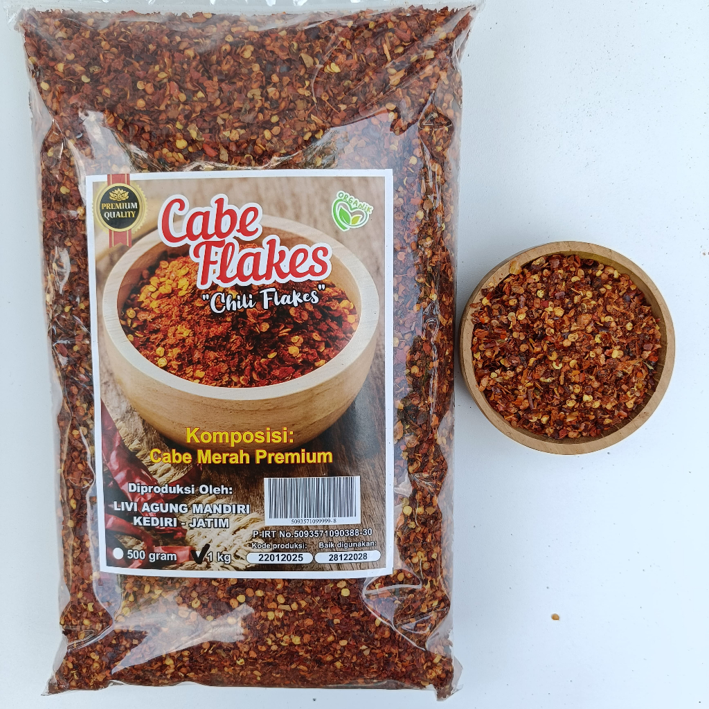 Jual CABE KASAR - CHILI FLAKES CABE GILING KASAR 500 GR - 1 KG CABE ...
