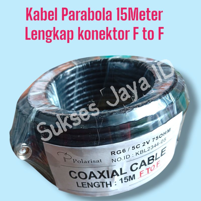 Jual Kabel Parabola 15Meter Lengkap konektor | Shopee Indonesia