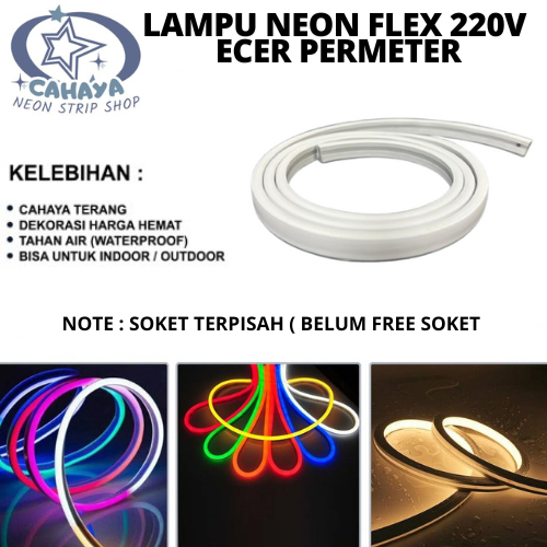 Jual LAMPU LED STRIP NEON FLEXIBLE 220V PERMETER ( ECER ) AC220V IP65 ...