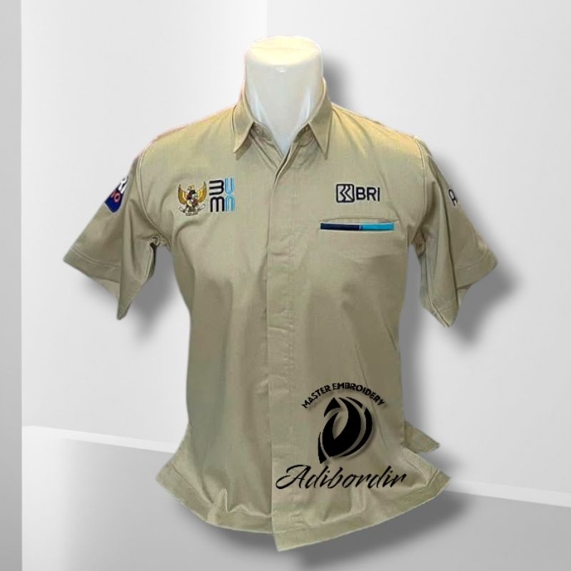Jual KEMEJA PRIA BUMN BRI MO (COSTUM LOGO) | Shopee Indonesia