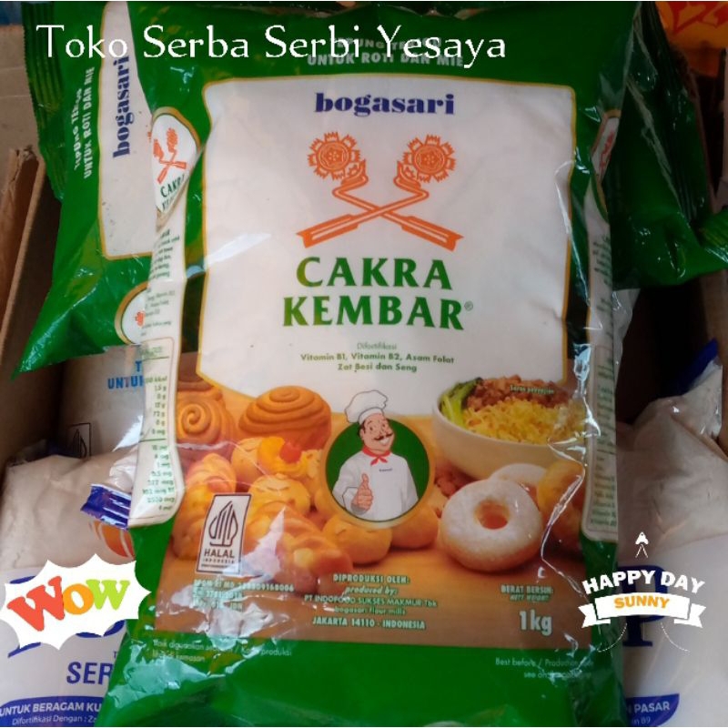 Jual Cakra Kembar Tepung Terigu untuk Roti dan Mie (1 kg) | Shopee ...