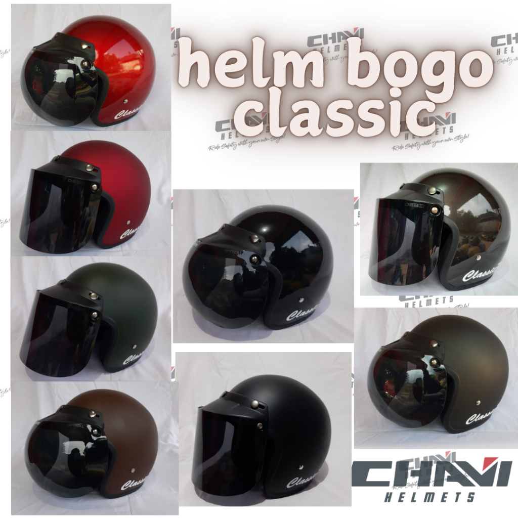 Jual HELM BOGO CLASSIC SNI DEWASA DOFF – VISOR CEMBUNG /FLAT (SMOKE ...