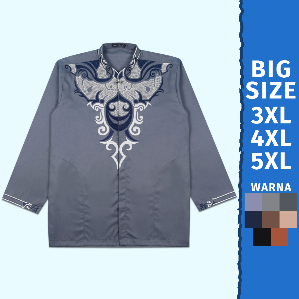 Jual Baju Koko Lengan Panjang Jumbo, Big Size Ukuran 2XL 3XL 4XL 5XL ...