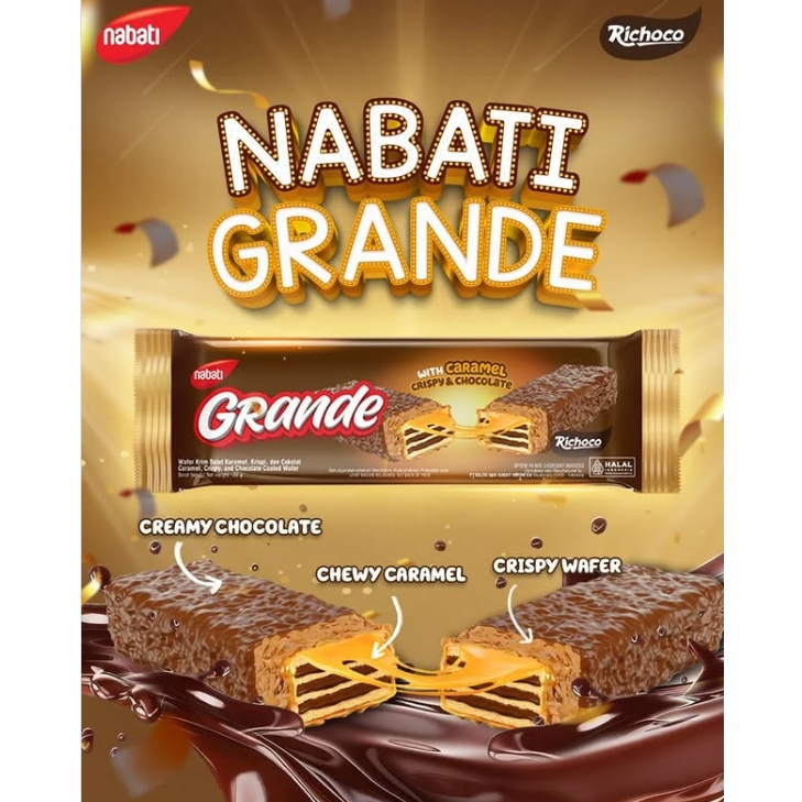 Jual 1PCS Mouseman - Nabati Grande with Caramel Crispy & Chocolate Richoco wafer krim salut ...
