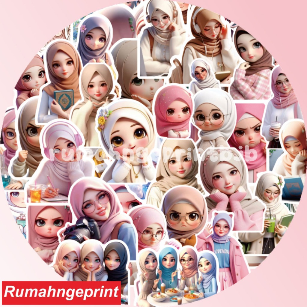 Jual STIKER AESTHETIC MUSLIMAH MUSLIM GIRL LEBARAN - RAMADHAN - STIKER ...