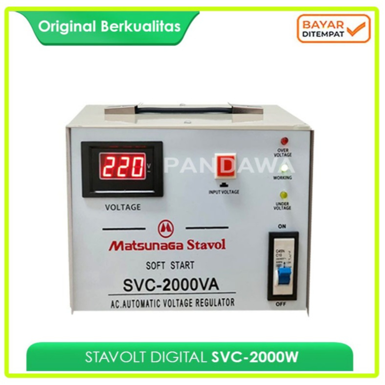 Jual Stabilizer Matsunaga SVC-2000N NEW DIGITAL Stavol 2000 Watt Alat ...