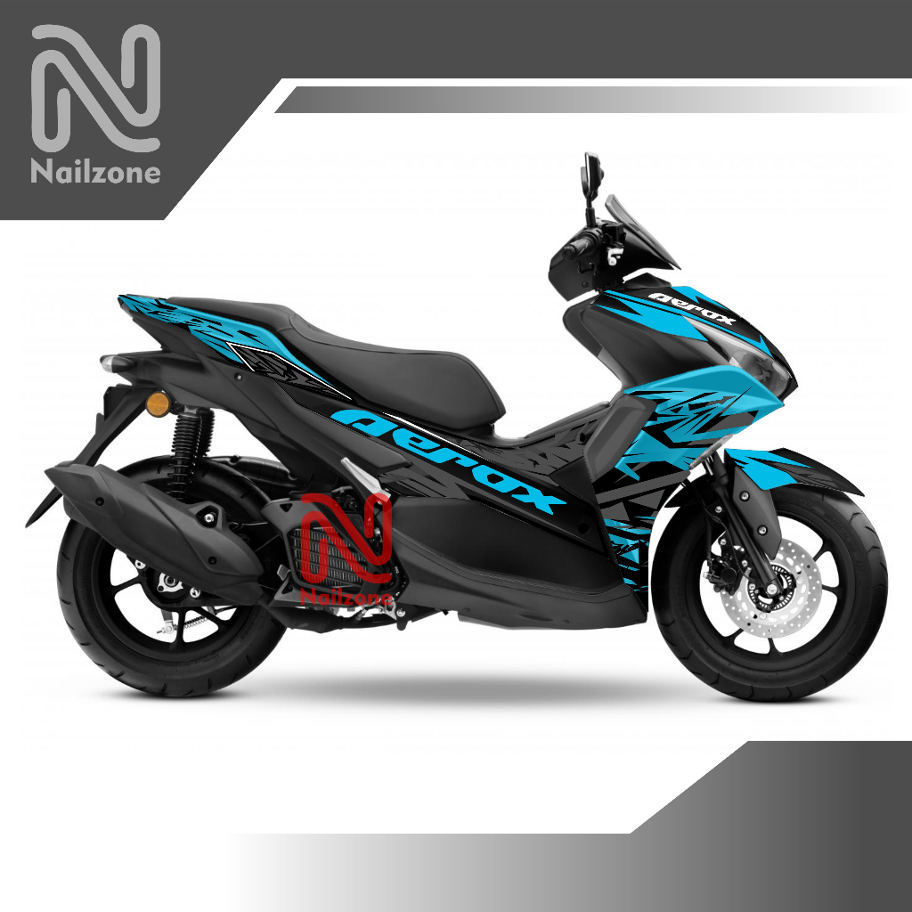 Jual Custom sticker Decal full body YAMAHA AEROX 155 STRIPE BLUE ...