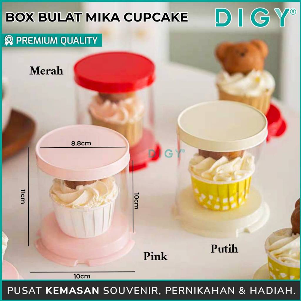 Jual Box Bulat Mika Cupcake / Box Kue Imlek / Mika Bulat Souvenir Kue ...