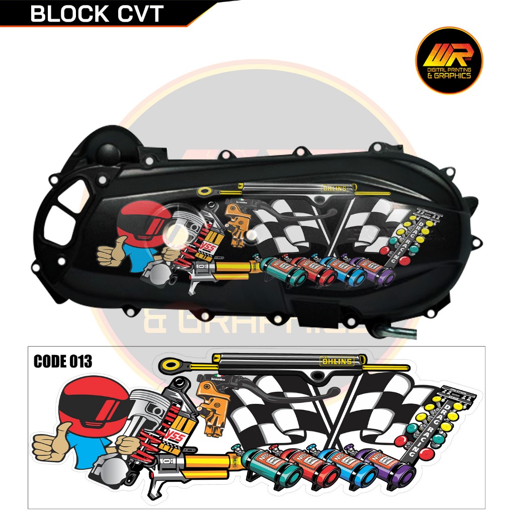 Jual Sticker Blok Cvt racing Bahan Bening Transparan Sticker Bak Cvt ...